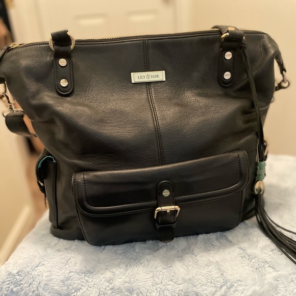 Lily Jade | Bags | Lily Jade Meggan Black Leather Gold Hardware Jade ...